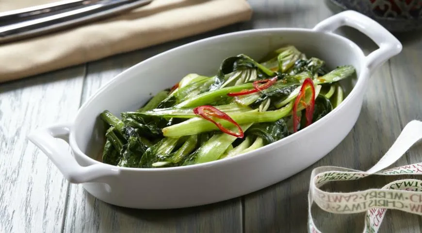 Пак-чой с чесноком и чили, пошаговый рецепт с фото на 102 ккал