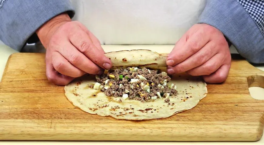 Блины с мясом, пошаговый рецепт с фото на 529 ккал